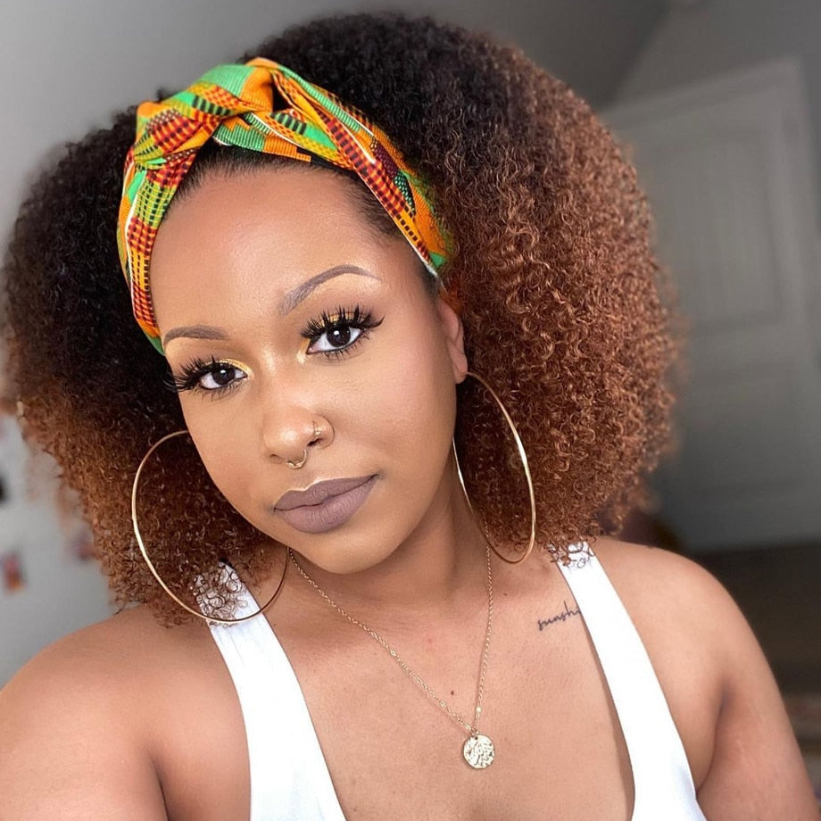 Perruque courte Afro naturelle avec bandeau | Extension & Perruque